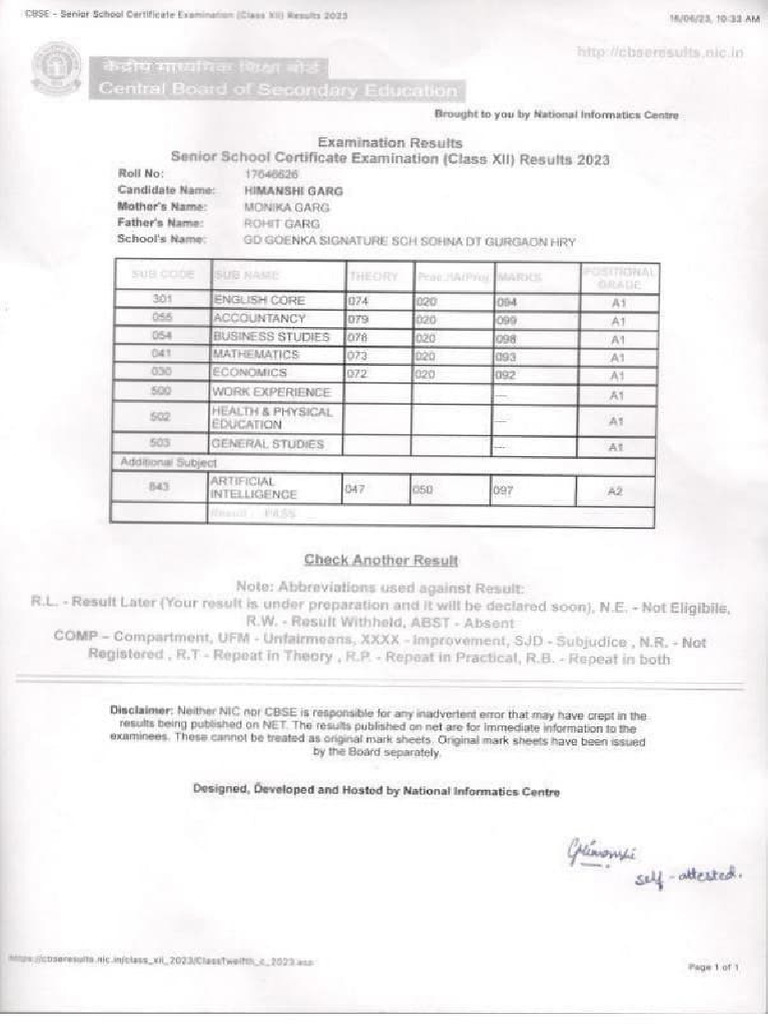 Class XIII Examination Results 2023 | PDF