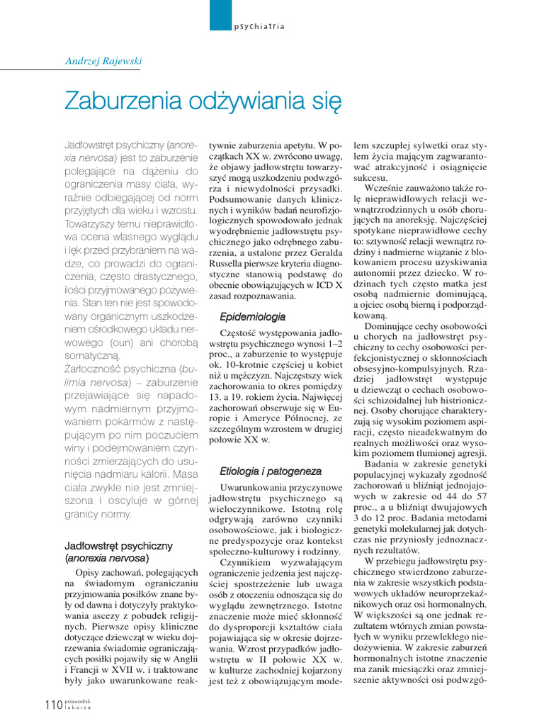 Zaburzenia Odżywiania Się - Andrzej Rajewski | PDF