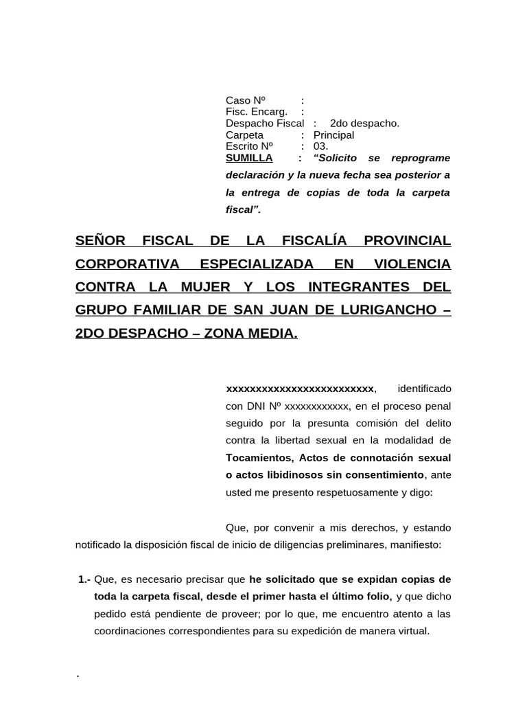 Reprogramación de declaración MP | PDF | Caso de ley | Fiscal