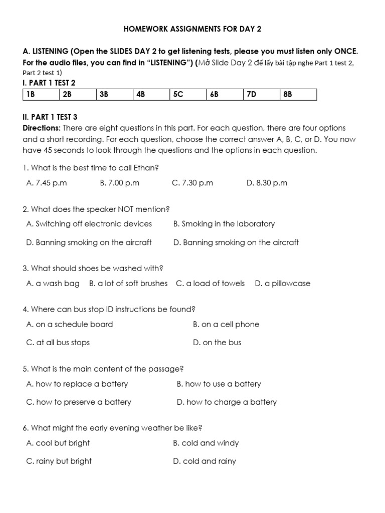 HOMEWORK ASSIGNMENTS FOR Day2 | PDF | Linguistics | Human Communication
