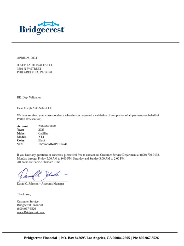 Bridgecrest Lien Release | PDF