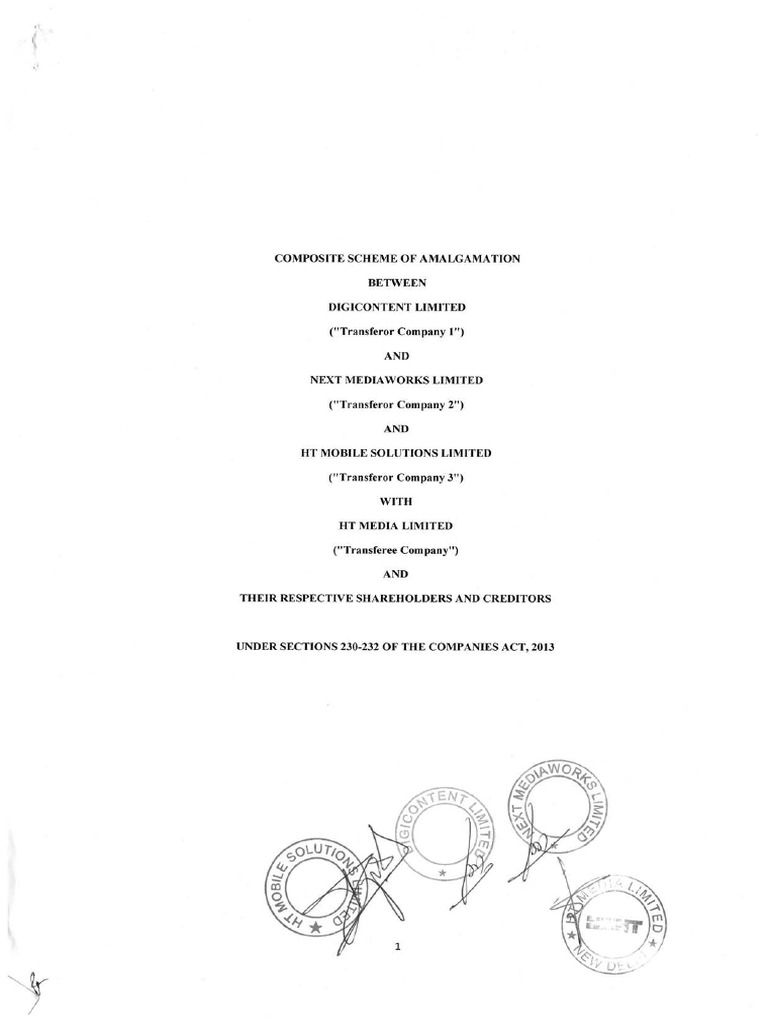 Scheme of Amalgamation | PDF