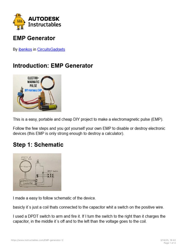 EMP Generator - 5 Steps - Instructables | PDF | Switch | Inductor