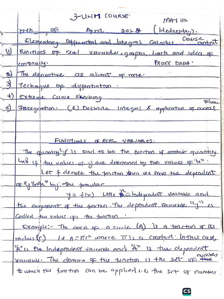 MAT112 Complete Lecture Note | PDF