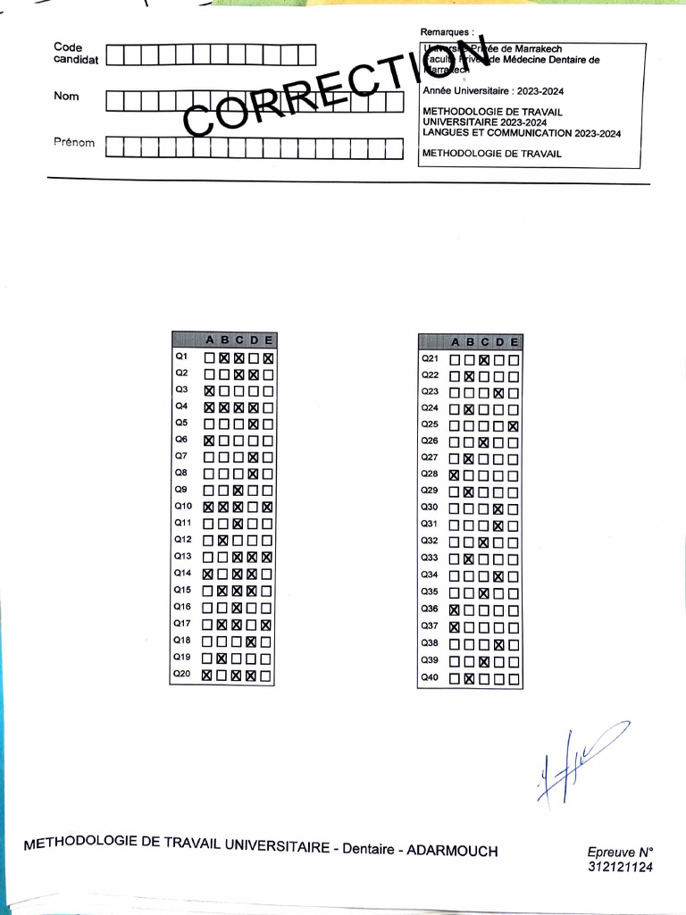 Correction Methodologie de Travail Universitaire | PDF