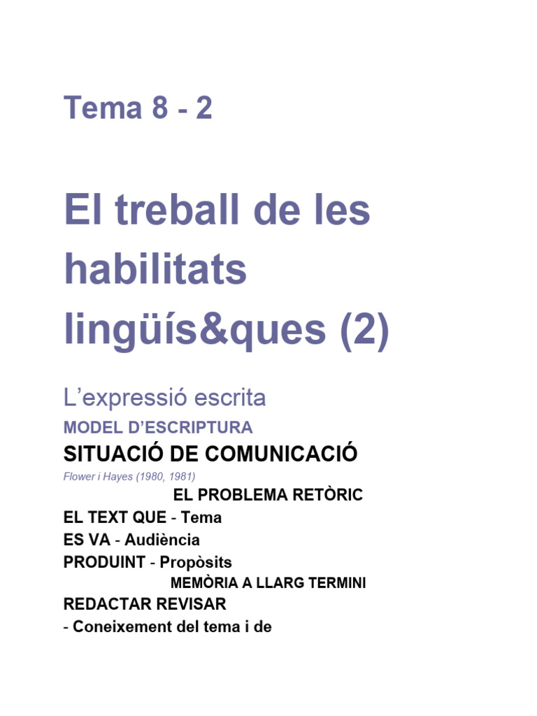 Tema 8-2 Expressio - Escrita | PDF