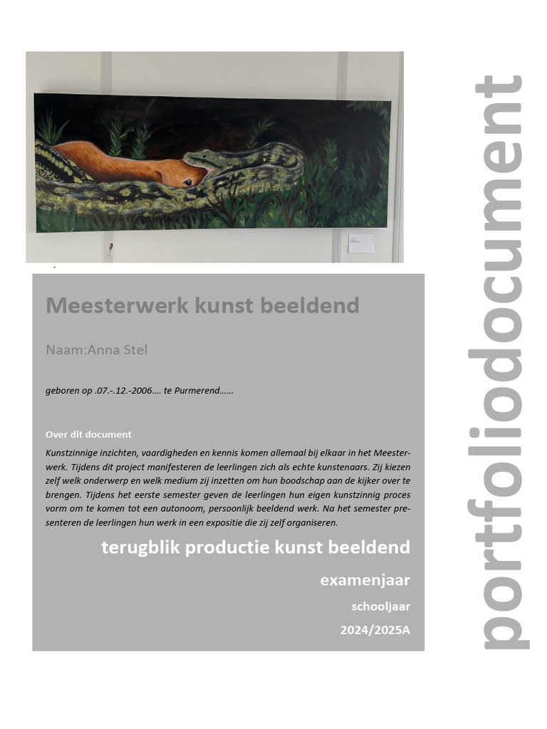 Portfolio Meesterwerk Kunstvak Beeldend | PDF