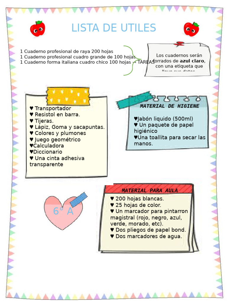 Lista de Utiles 2B | PDF