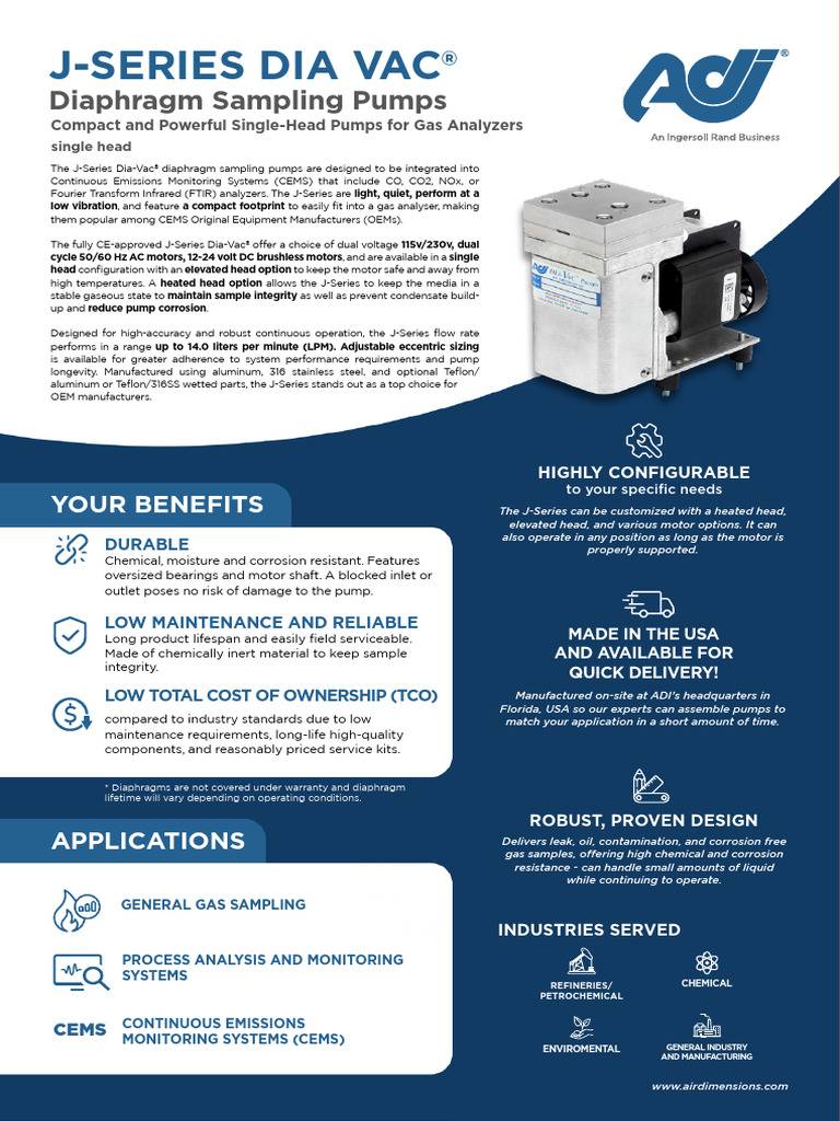 2022-06 ADI Brochure J-Series | PDF | Pump | Vacuum