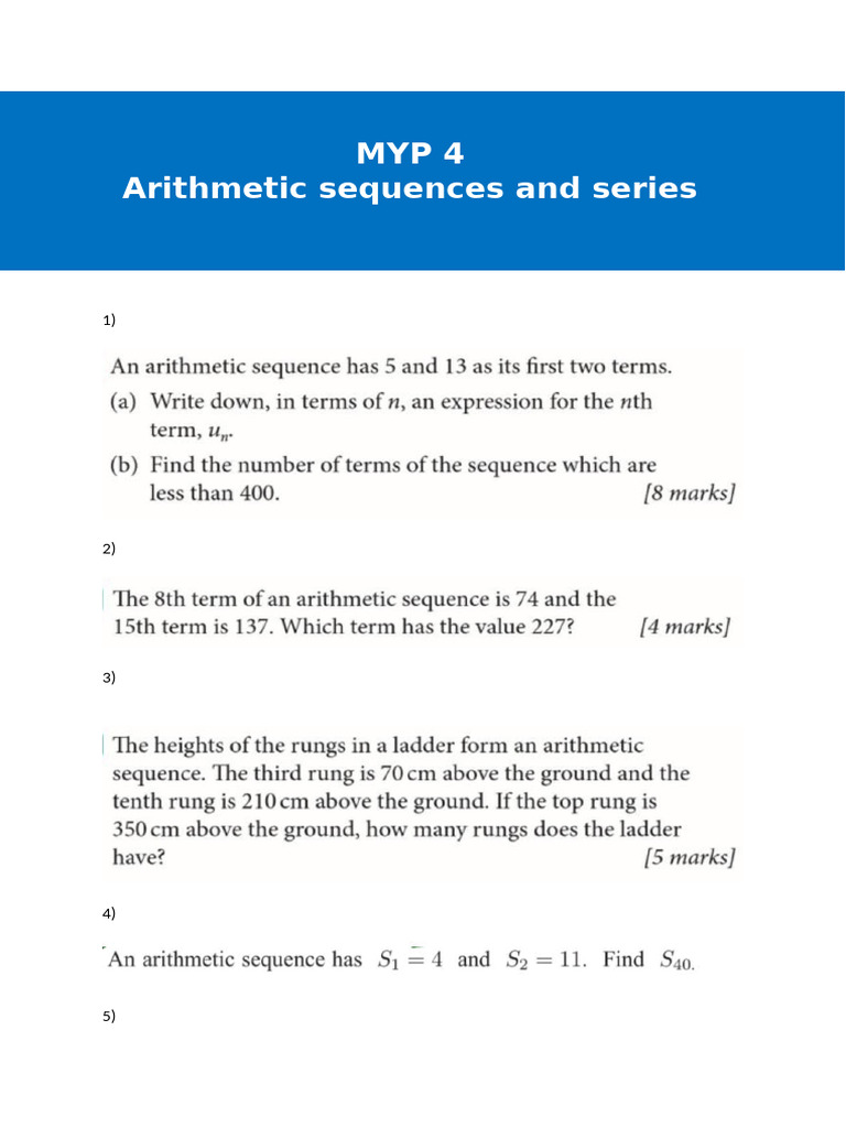 Sequences and Series (HW-1) | PDF