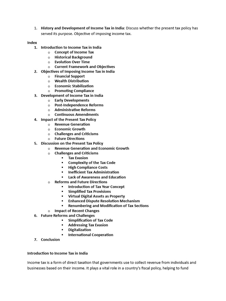 Evolution of Income Tax in India | PDF | Taxes | Income Tax