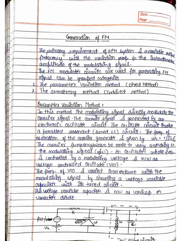 1 - Generation and Detection of FM - Unit2 - Comm Engg | PDF