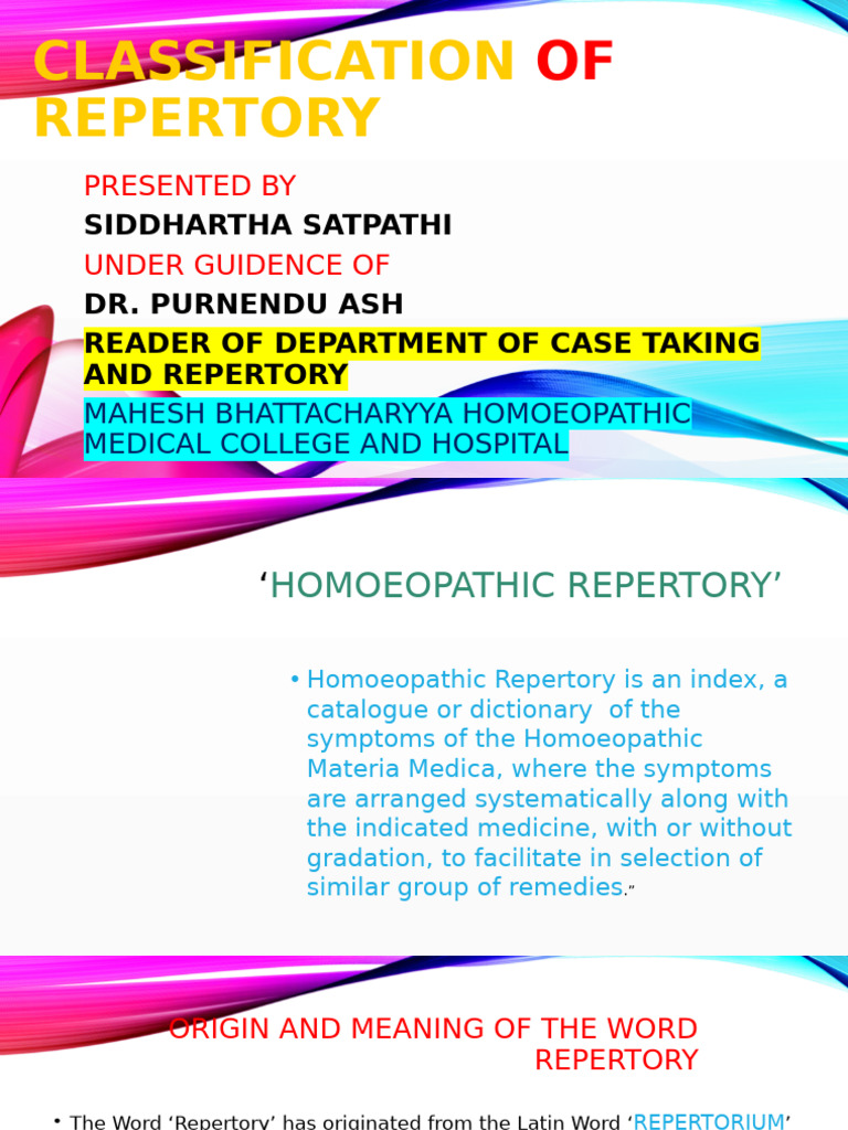 Classification of Repertory | PDF | Homeopathy | Diseases And Disorders