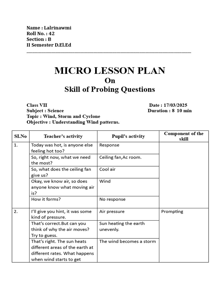 Skill of Probing Question 3 - 084543 | PDF | Wound | Tornadoes