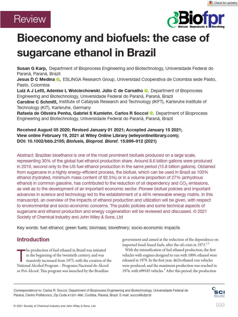 Biofuels Bioprod Bioref - 2021 - Karp - Bioeconomy and biofuels the ...