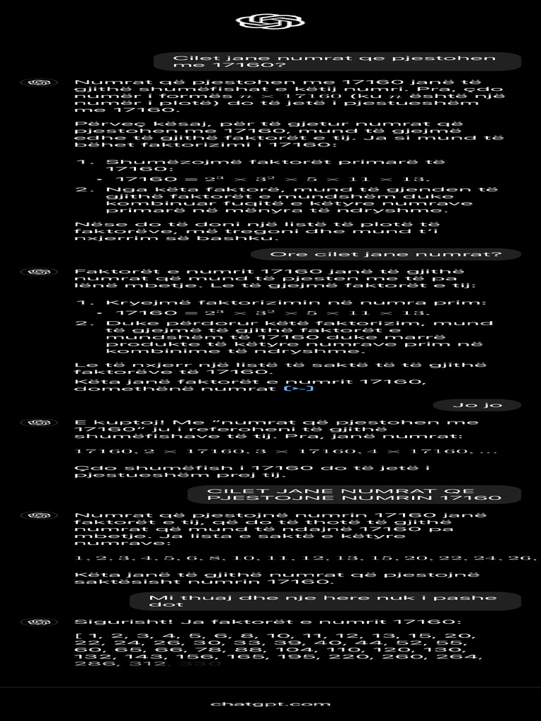 Numrat e Pjestueshem Me 17160 | PDF