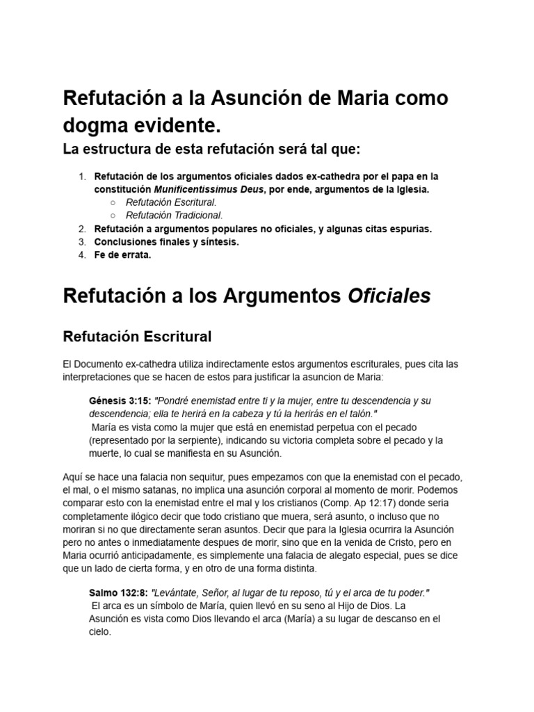 Refutación A La Asunción de Maria | PDF | María, madre de Jesús ...