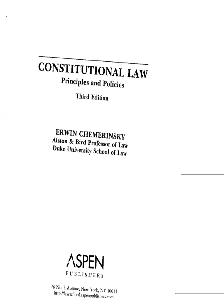 (Aspen Treatise Series) Erwin Chemerinsky-Constitutional Law ...