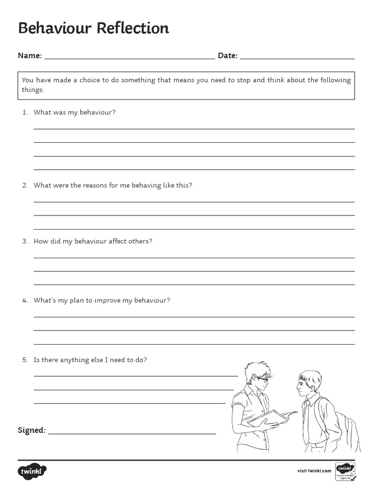 My Behaviour Reflection Sheet - 3 | PDF