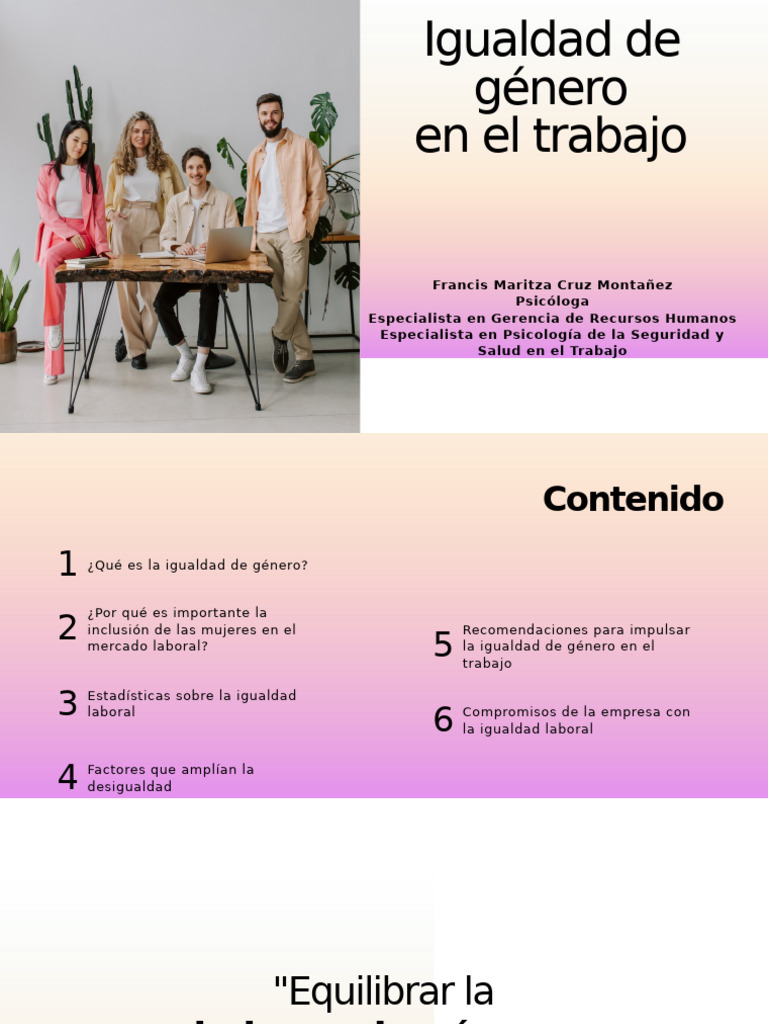 Presentación Igualdad de Género Degradado | PDF | Igualdad de género ...