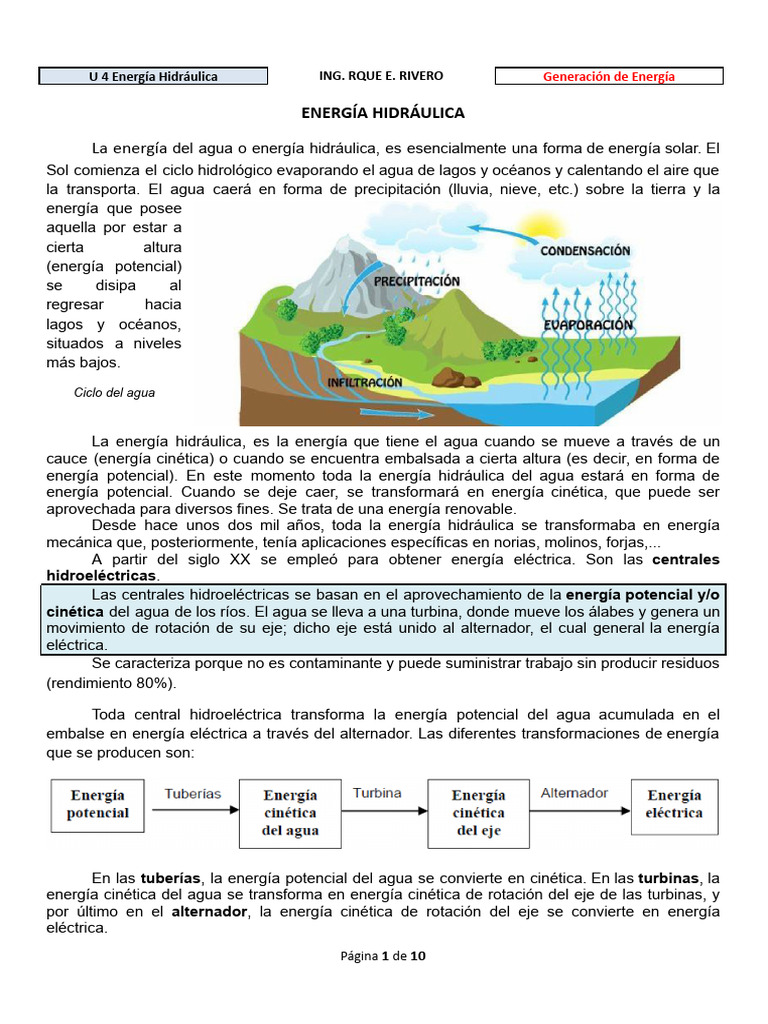 2. ENERG-A HIDR-ULICA.docx-1 | PDF | Turbina | Hidroelectricidad