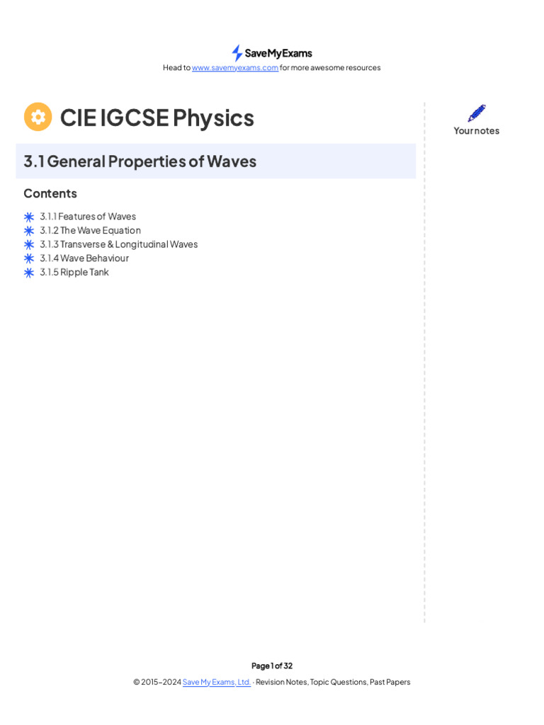 3.1 General Properties of Waves-Merge | PDF | Waves | Reflection (Physics)