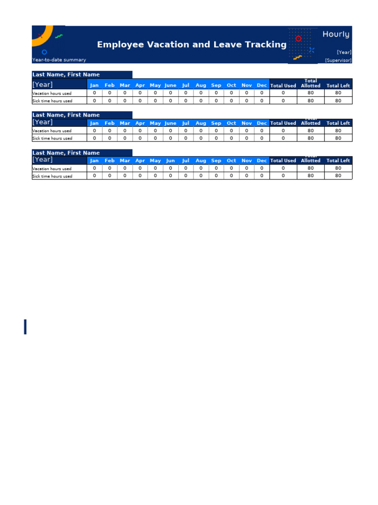 Vacation and Sick Leave Tracker | PDF | Leave Of Absence | Working Time
