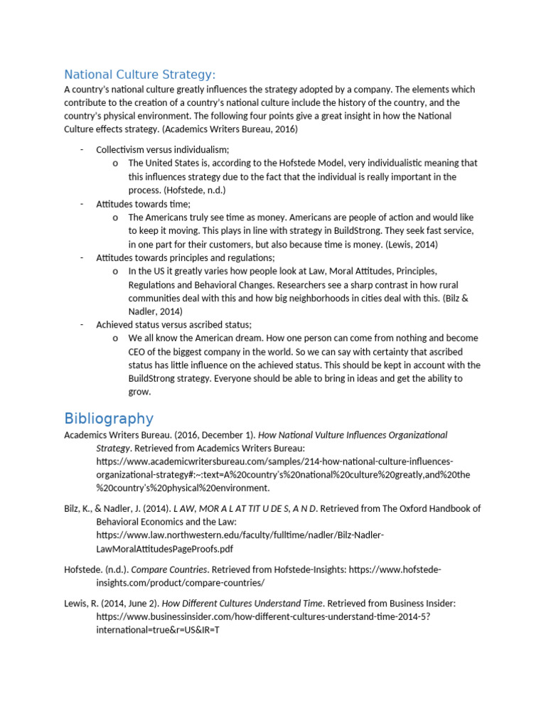 Impact of National Culture on Strategy | PDF | Liberal Arts Education ...