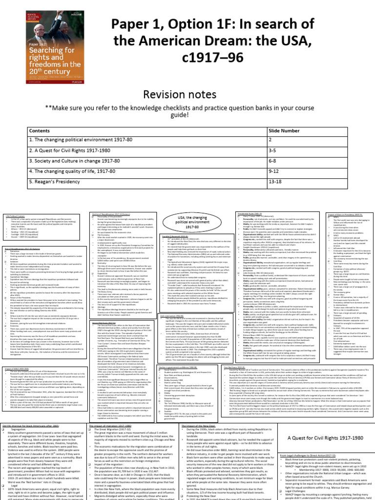 usa_units_1-5_revision_summary_mind_map_notes (1) | PDF | American ...