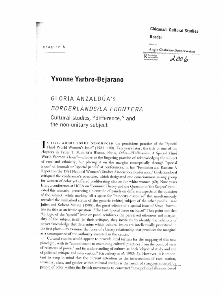 Chicano Cultural Studies Reader. Scanned 12 Pages | PDF