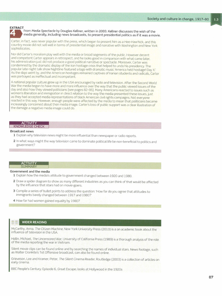 ALEVEL Edexcel History: USA Chapter 4 | PDF