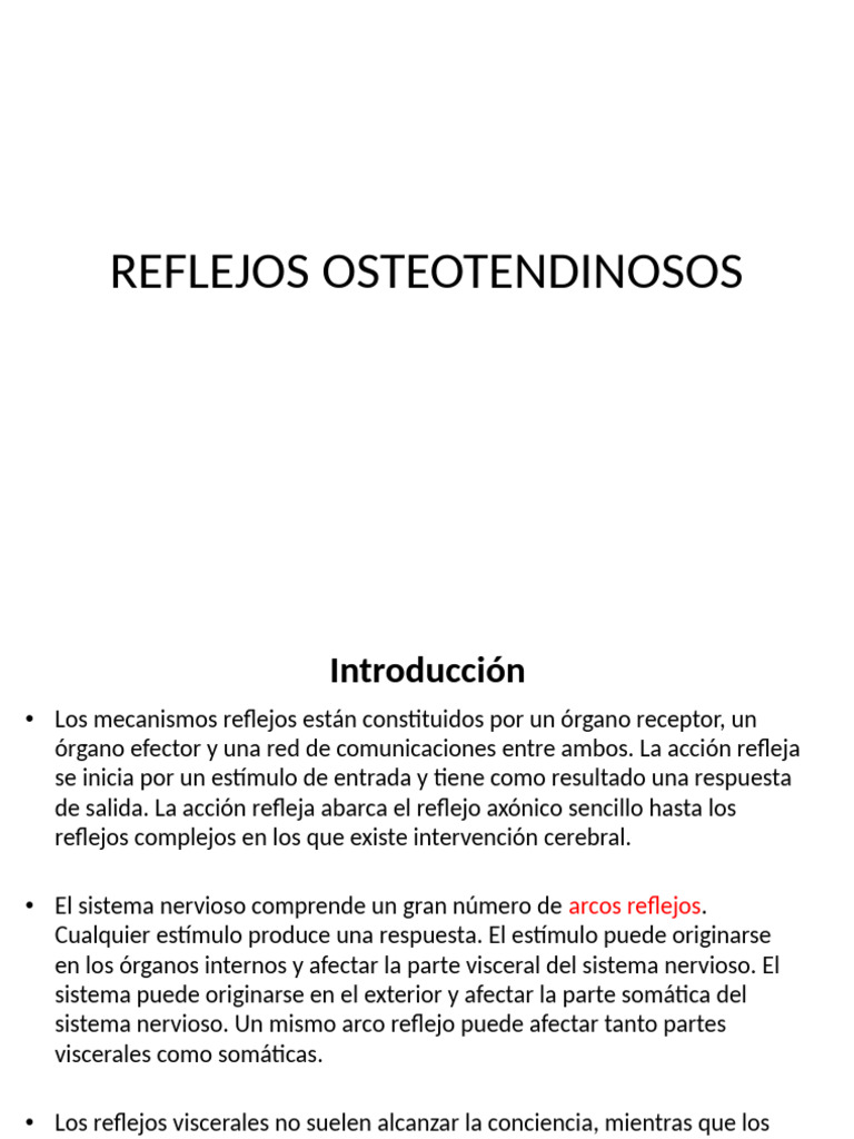 Reflejos Osteotendinosos | PDF | Sistema nervioso | Dolor