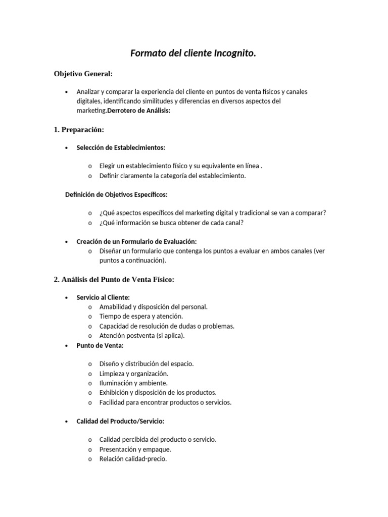 Evaluación de Experiencia Incógnita | PDF | Marketing | Informática