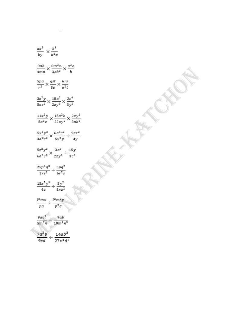 Simplifying Fractional Algebraic Expressions | PDF