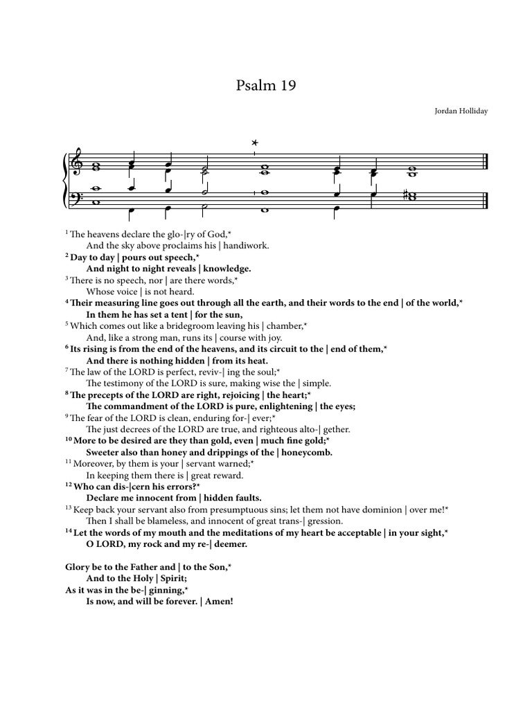 Psalm 19: The Glory of God | PDF