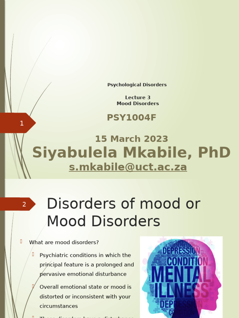 Understanding Mood Disorders in Psychology | PDF | Major Depressive ...