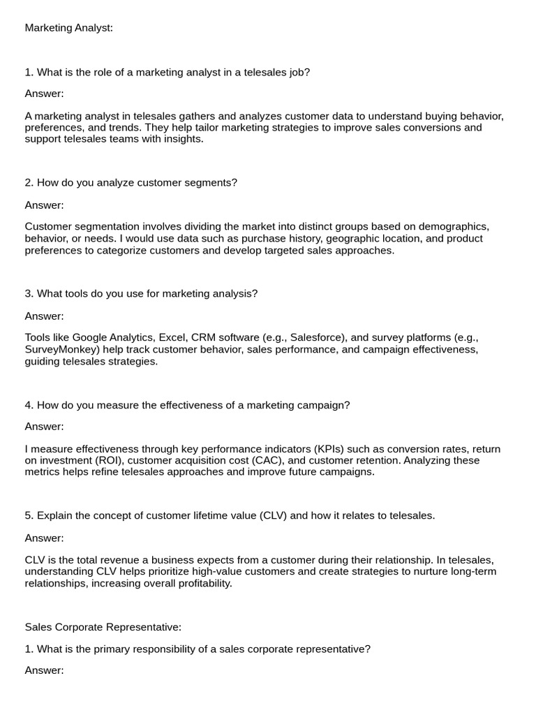 Finance and Accounts Interview QA For Telesales - Docx 20250115 024704 ...