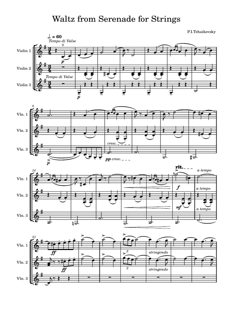 Waltz From Serenade For Strings | PDF | Waltzes