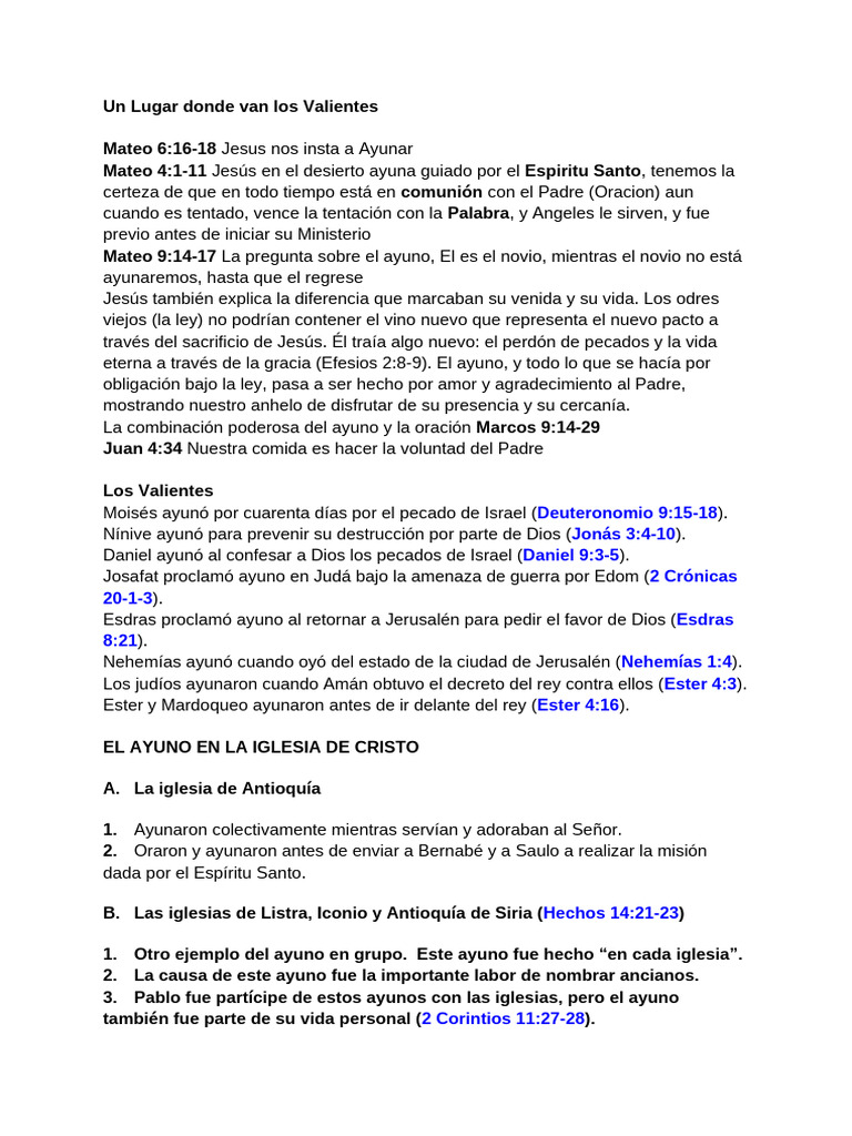 Ayuno y Oración: El Valor de la Fe | PDF | Rápido | Evangelio de Mateo