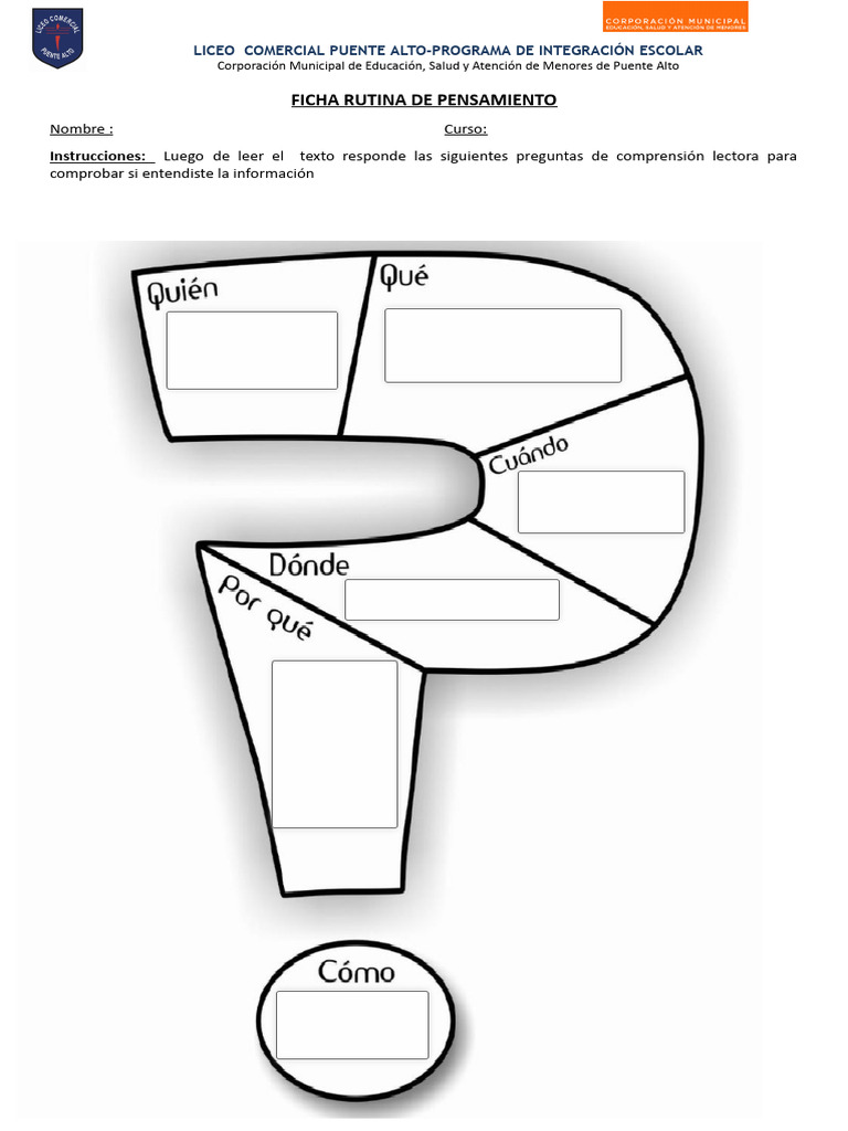 Ficha Rutina de Pensamiento Lenguaje | PDF
