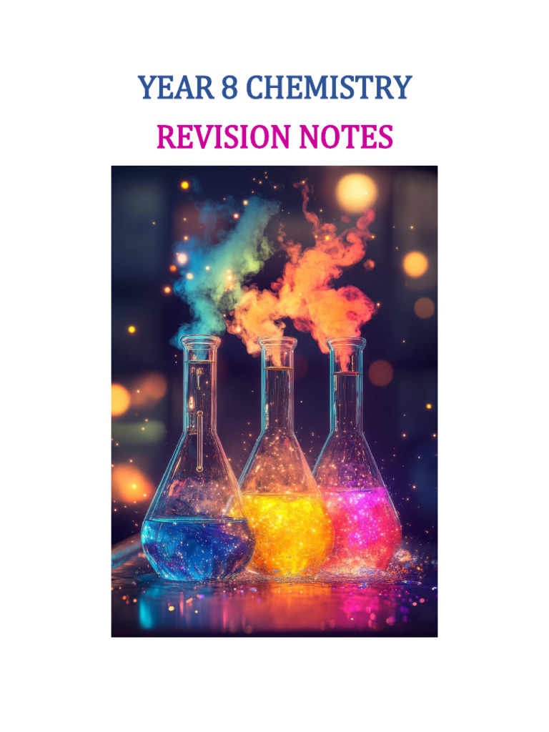 YR 8 CHEM Revision Notes | PDF | Combustion | Atmosphere Of Earth