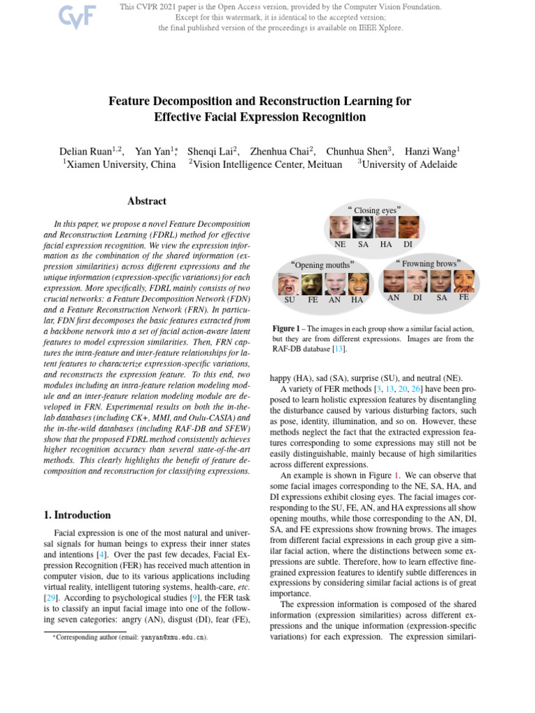Ruan Feature Decomposition And Reconstruction Learning For Effective Facial Expression
