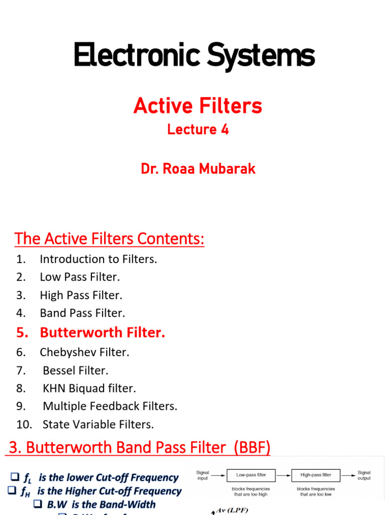 Active Filters: Design and Analysis Guide | PDF | Electronic Filter ...