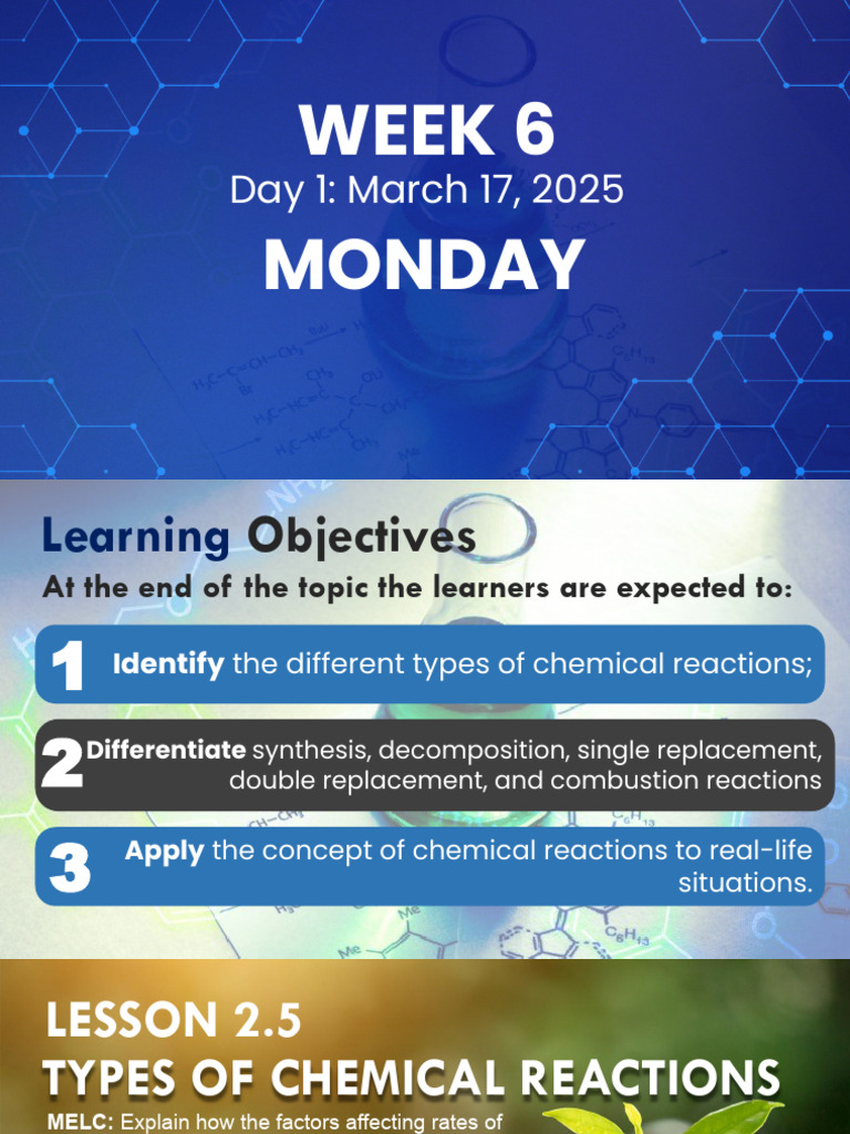 Week5 Q4 Day1 Types of Chemical Reactions | PDF | Chemical Reactions | Sodium Bicarbonate