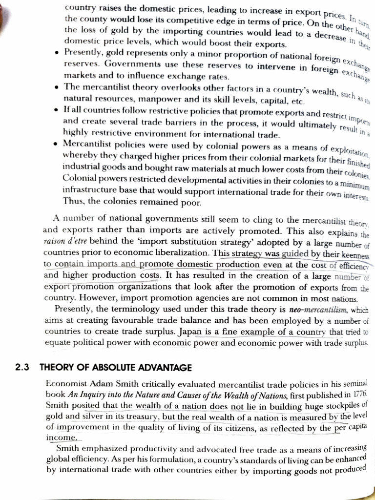 Mercantilism and Absolute Advantage in Trade | PDF | Comparative ...