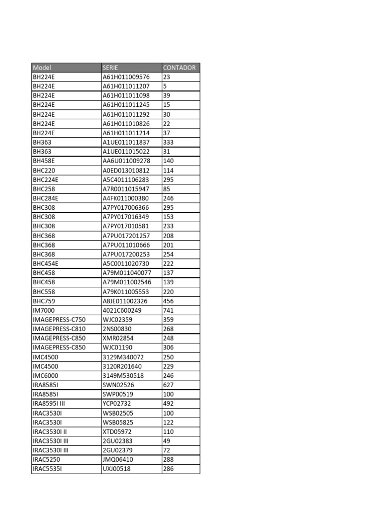 Modelos y Contadores de Equipos | PDF