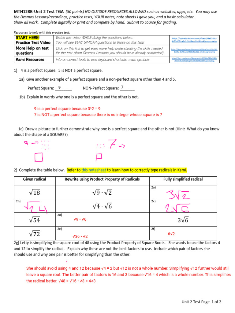 L Hernandez - 128B - Unit 2 Test - Spring 25 | PDF | Multiplication ...