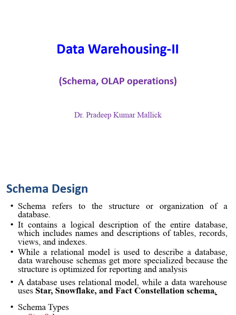 Lect-6-Data warehousing-Part-II | PDF | Data Warehouse | Data Management