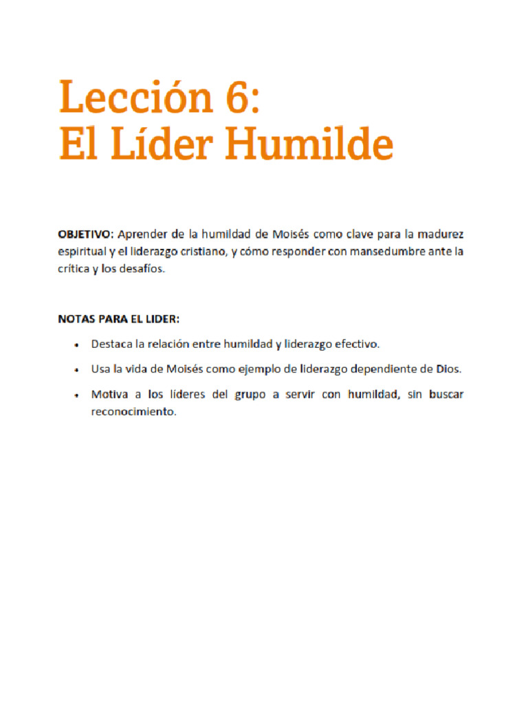 Tema 6 El Lider Humilde | PDF