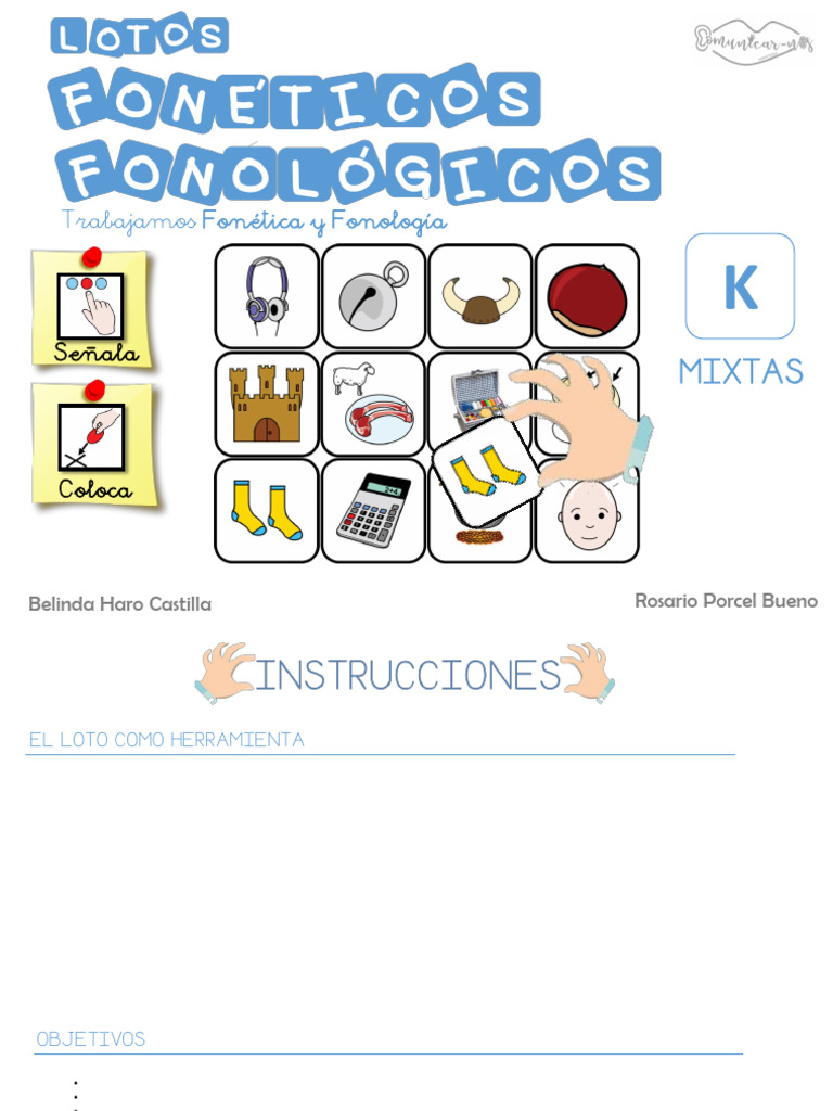 Loto - Letra K - Fonema en Sílaba Mixta | PDF | Fonética | Fonema